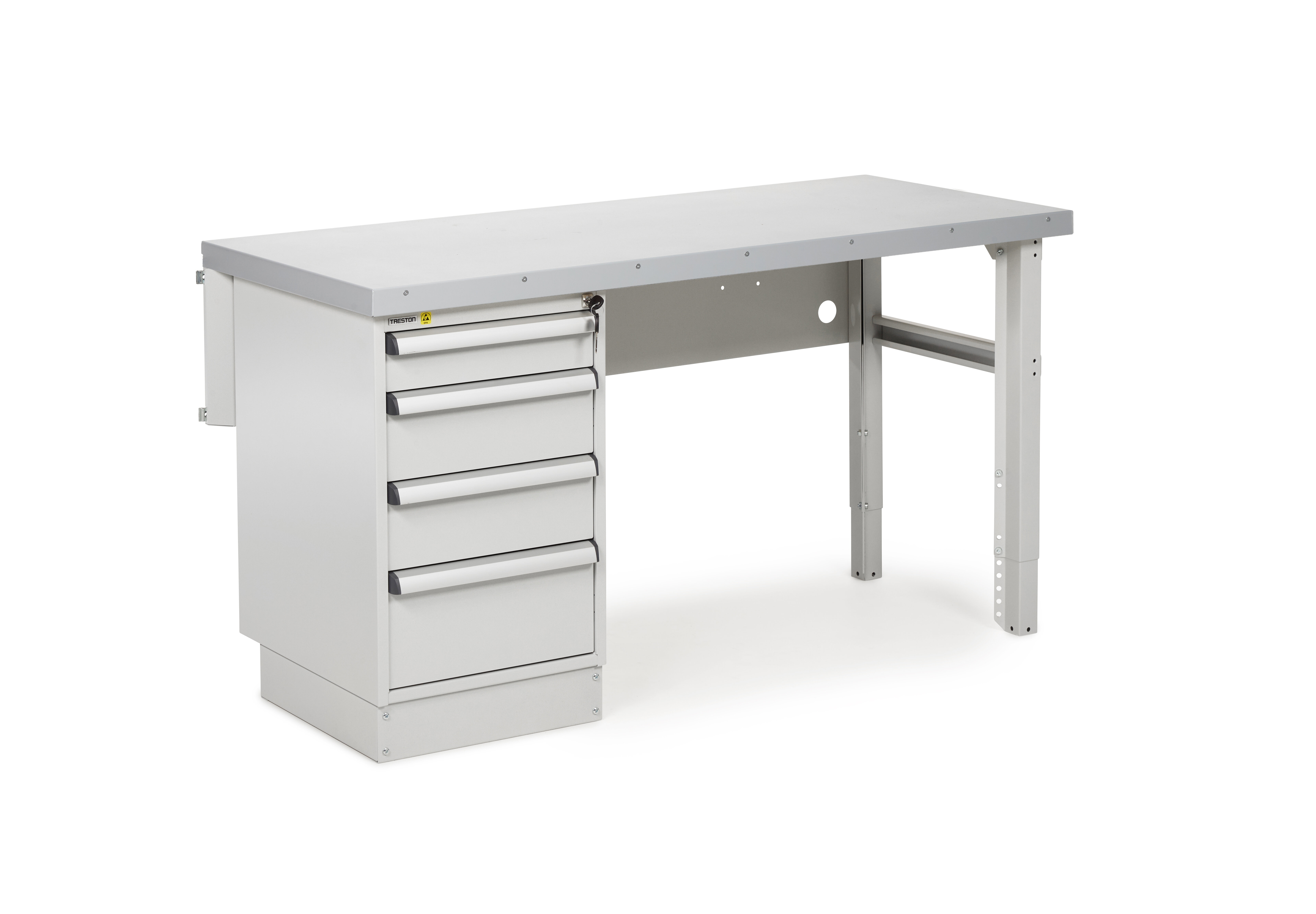 Heavy workbench 1500x630 steel top, drawer unit 45 | Treston