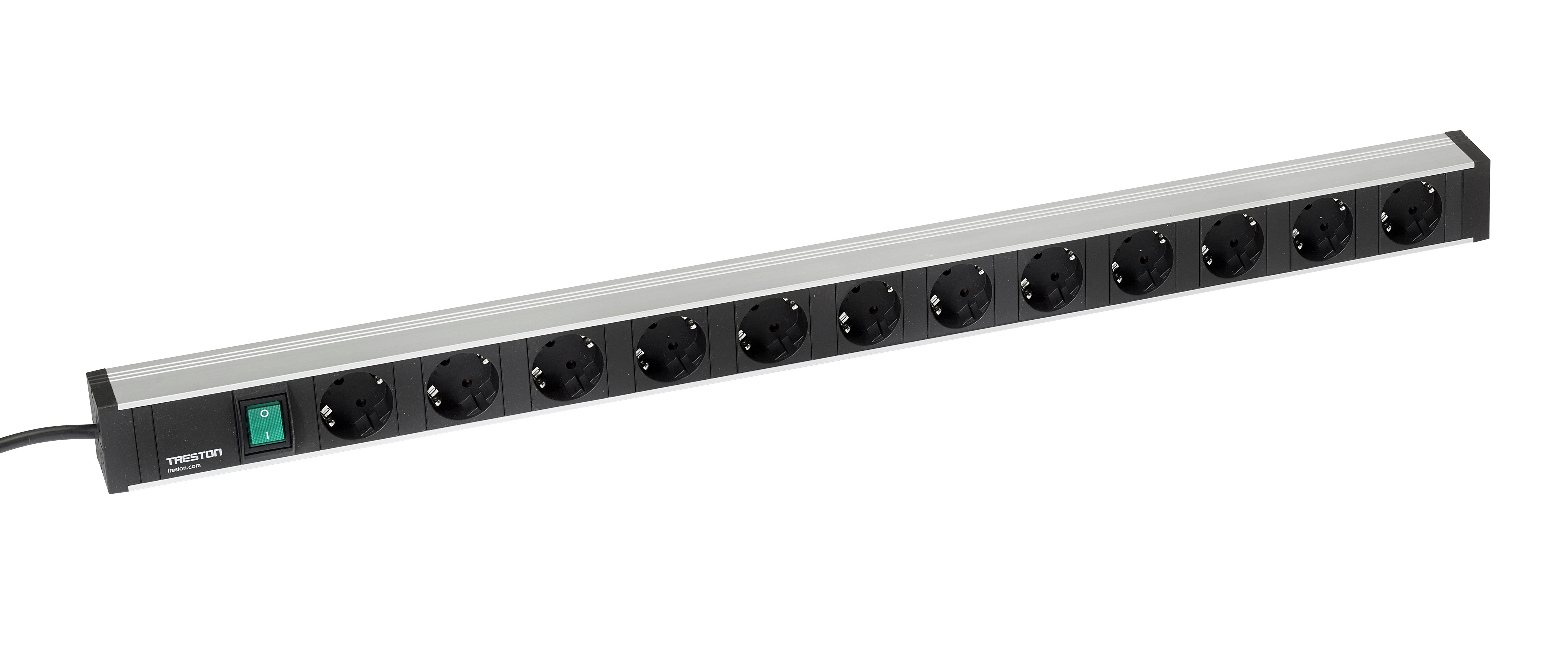 Power rail 836mm 12 sockets+switch | Treston
