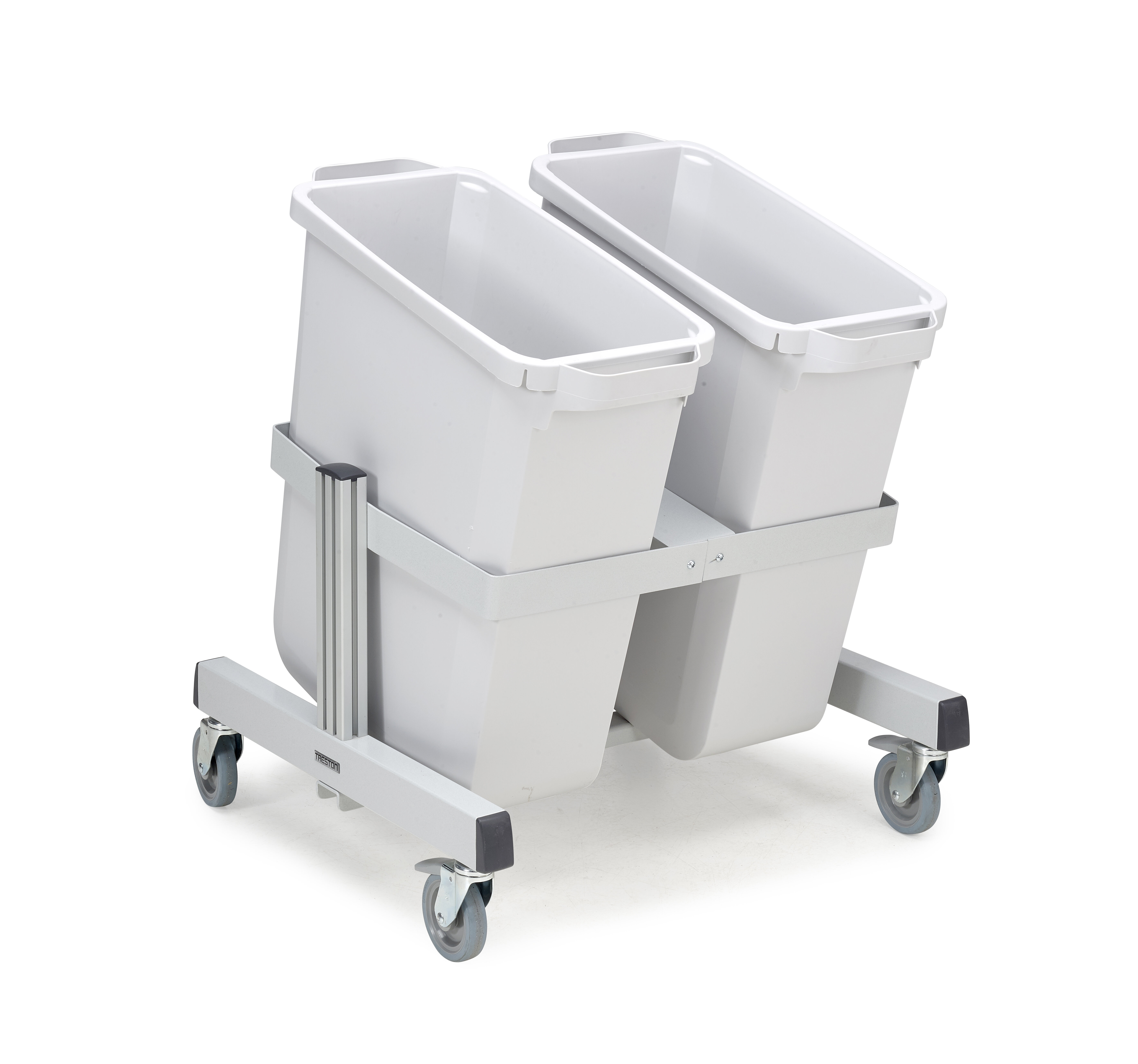 Recycling material trolley with two wastebin | Treston