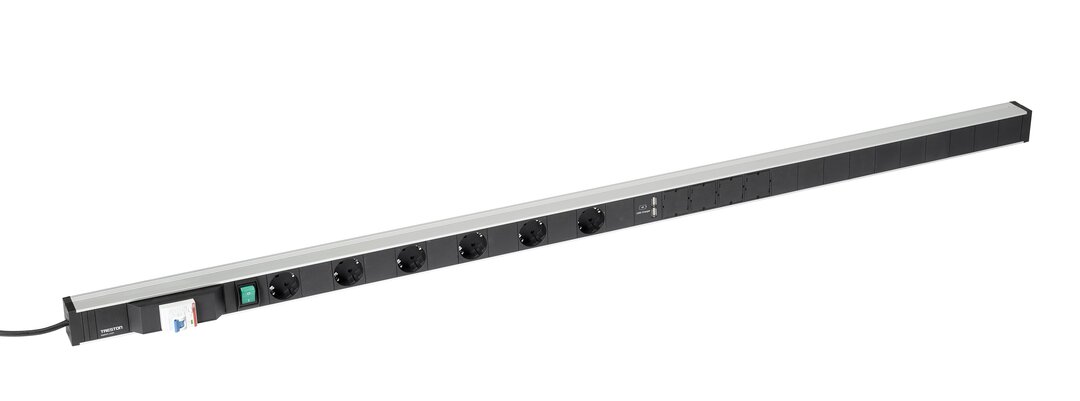 Power rail 1400mm 6 sockets+switch+FCP+2USB | Treston