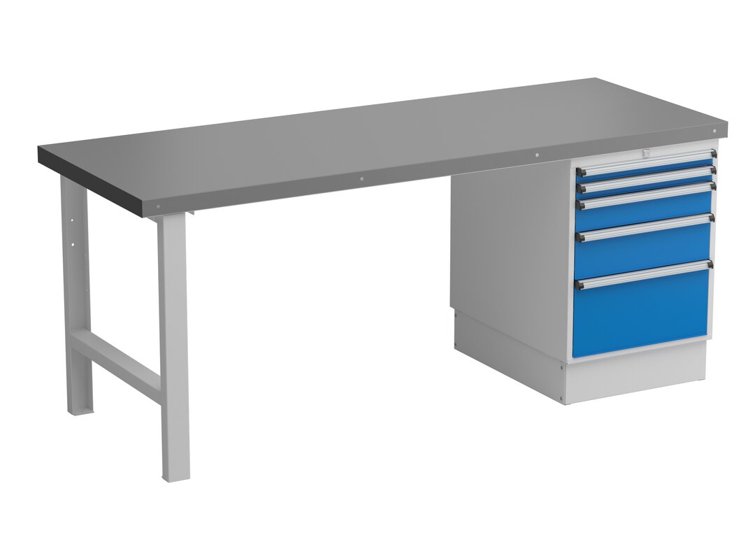 Heavy duty bench for industry, 2000x750 steel top | Treston