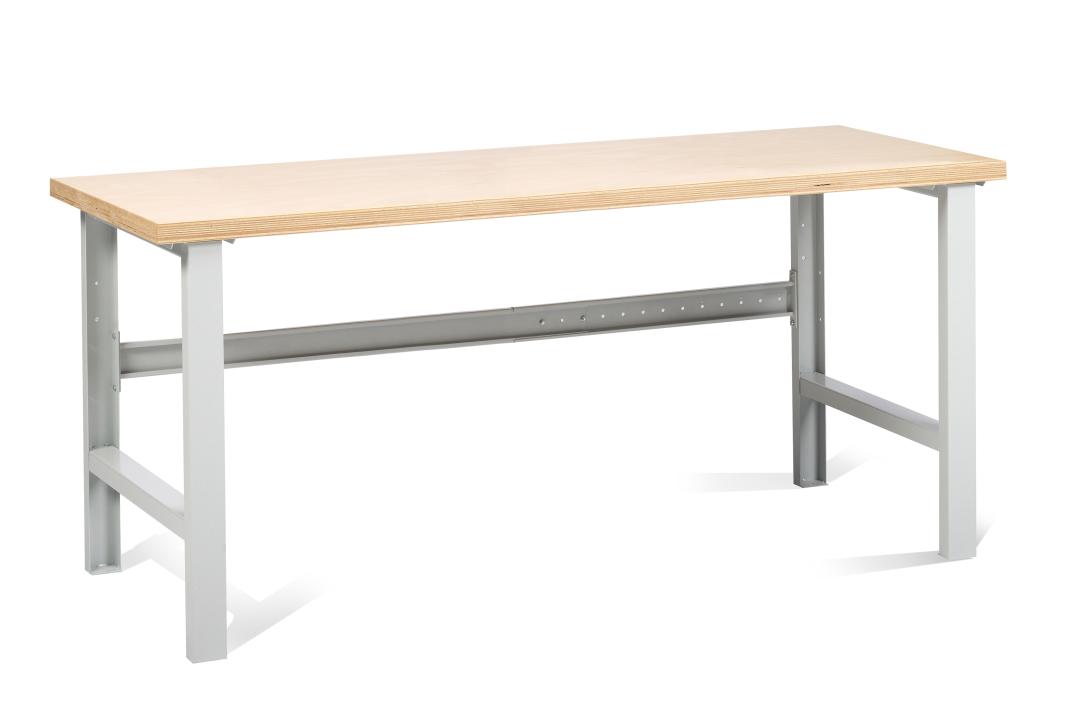 Workshop bench, heavy duty 2250x750 multiplex wooden top fix | Treston
