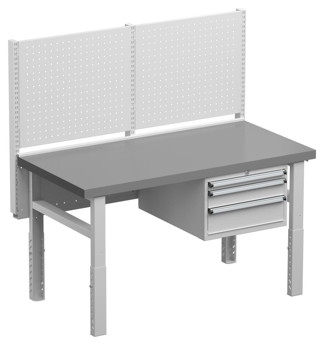 Workshop workstation 2, heavy duty bench 1500x750 grey | Treston